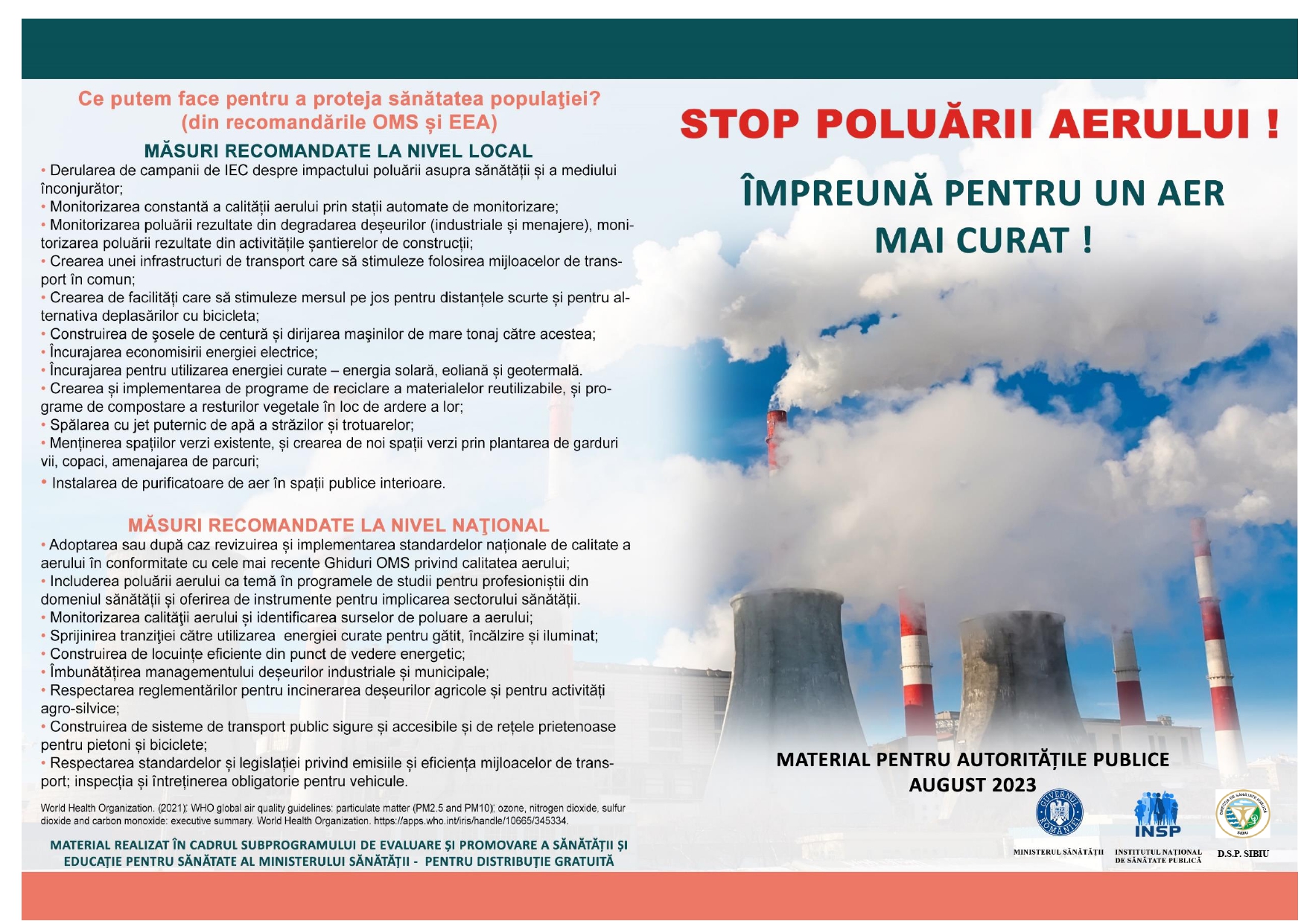 Campania ”Împreună pentru un aer mai curat!” – Direcția de Sănătate ...